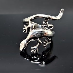 Lizard Ring STERLING SILVER 925 Gecko Lizard Handmade Animal Jewelry ...