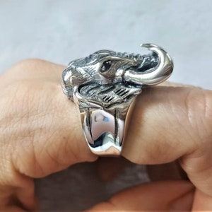 Elephant Ring STERLING SILVER 925 Big Tusks Exclusive Unique Design ...