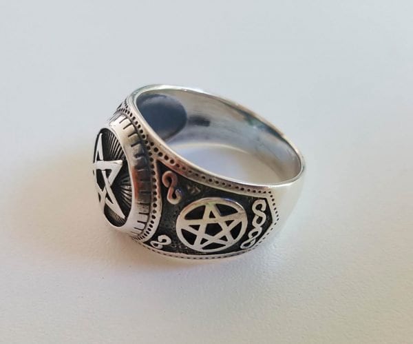 925 Sterling Silver Ring Talisman Pentagram Star Infinity | Etsy