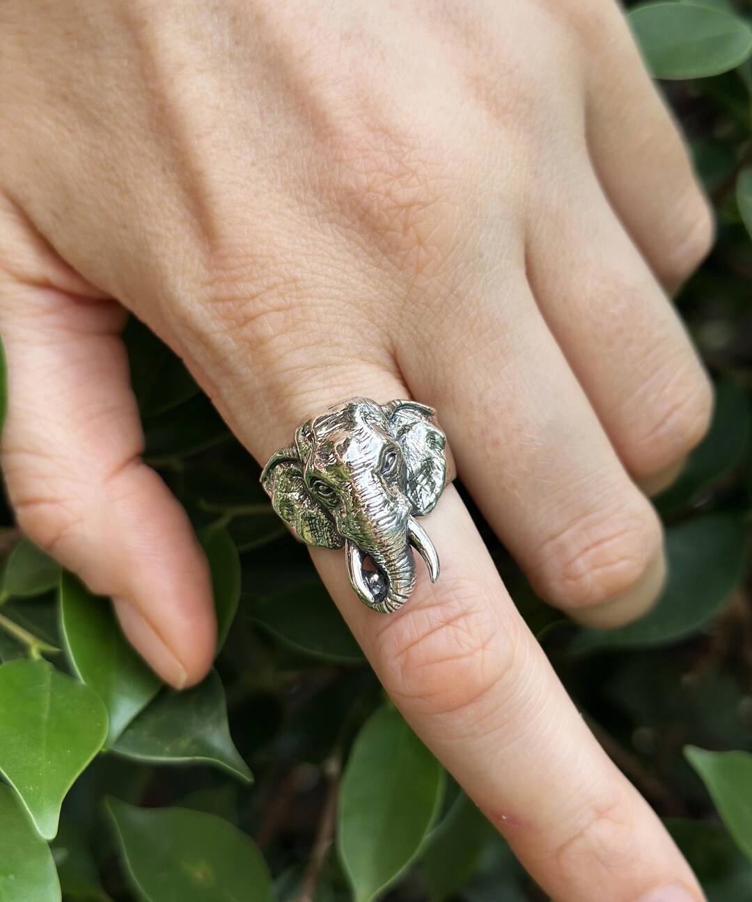 Elephant Ring STERLING SILVER 925 Big Tusks Exclusive Unique Design ...