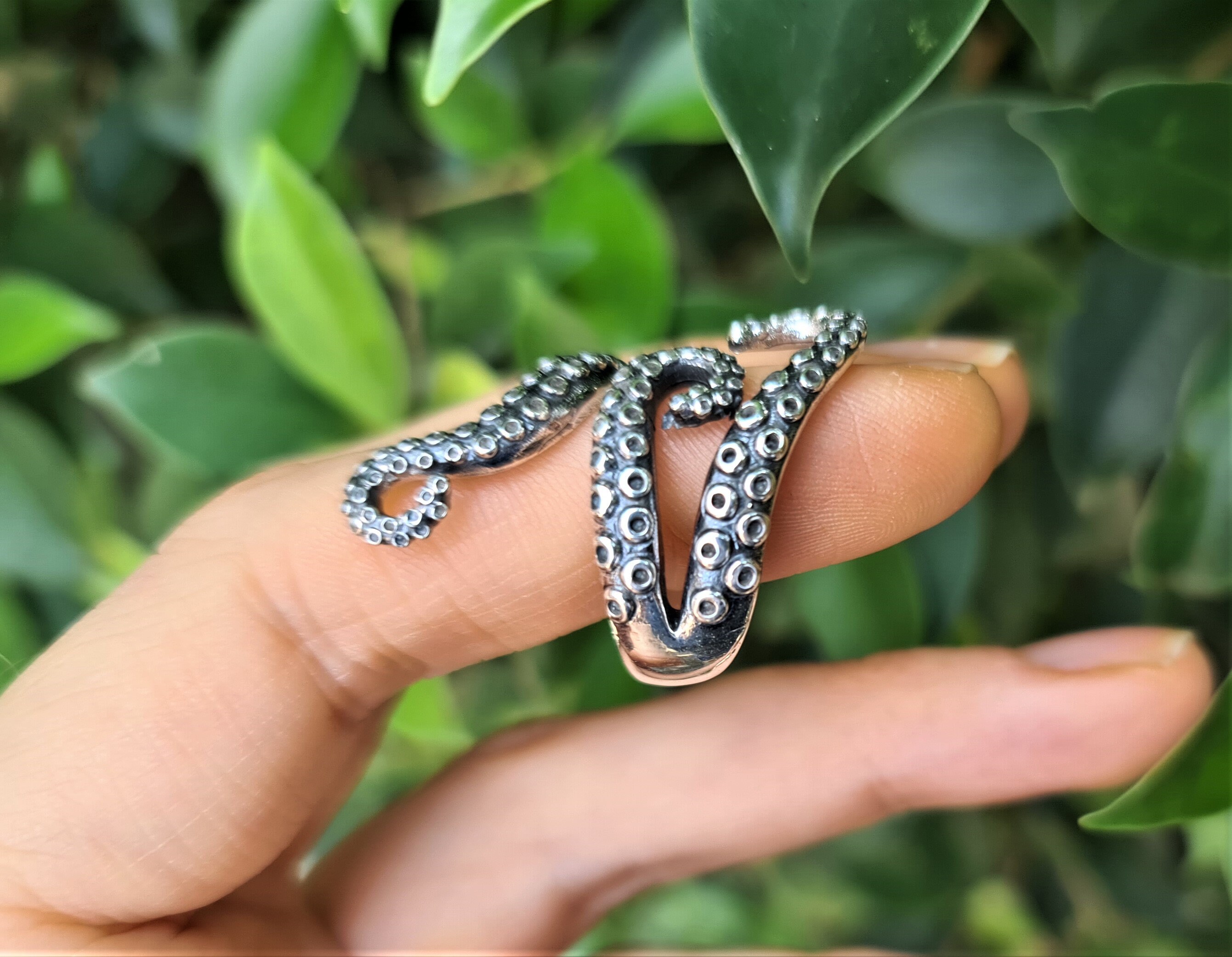 Octopus Tentacle Ring STERLING SILVER 925 OCTOPUS Ocean Sea Creature ...