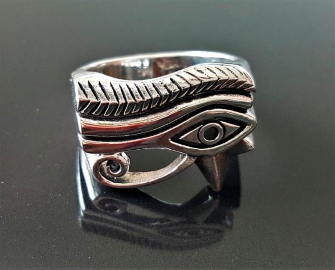 Eye of Horus Sterling Silver 925 Ring Wadjet Ancient Egyptian - Etsy