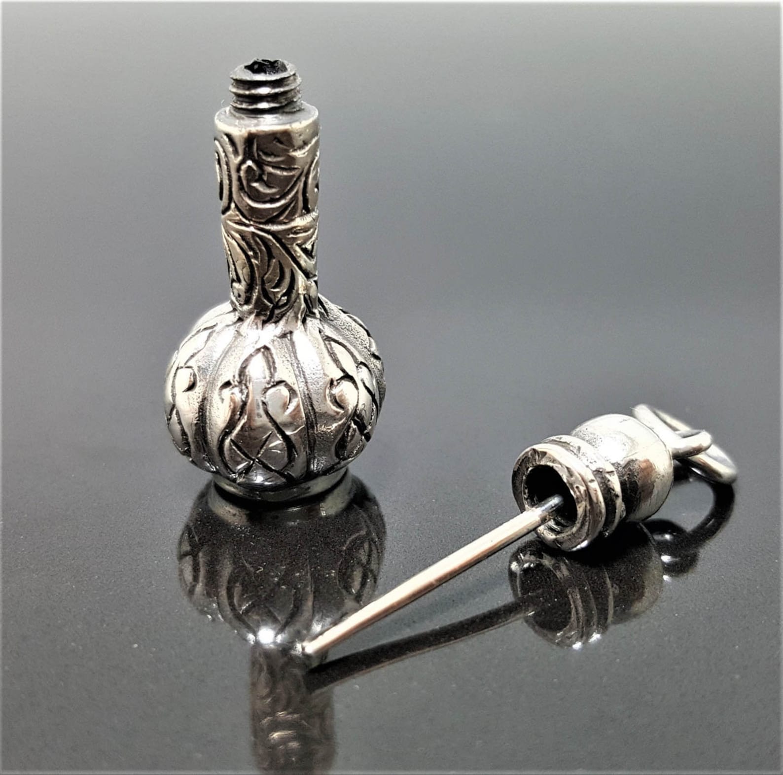 Sterling Silver 925 Perfume Bottle Pendant Locket Fragrance - Etsy