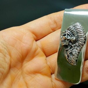 Money Clip STERLING SILVER 925 American Indian Skull Native American ...