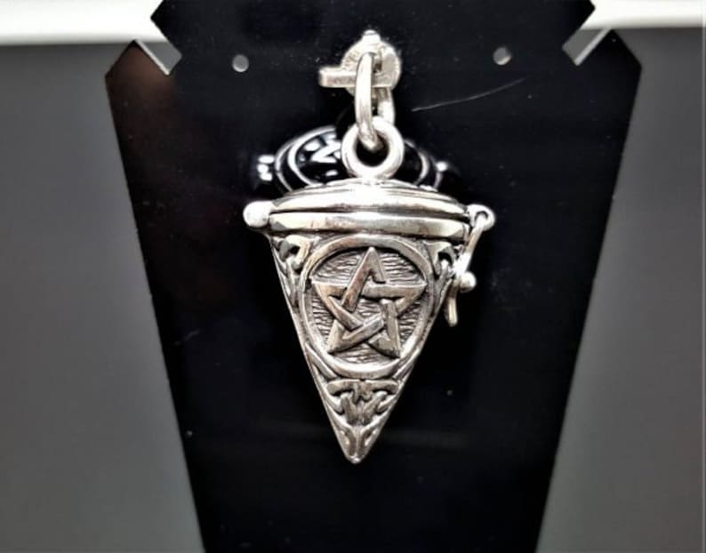 Pentagram Locket Pendant 925 Sterling Silver Star Trinity Celtic Knot ...