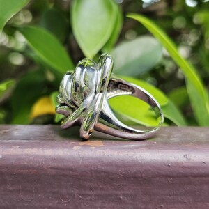 Large Rose Flower Ring STERLING SILVER 925 Massive Rose Floral ...