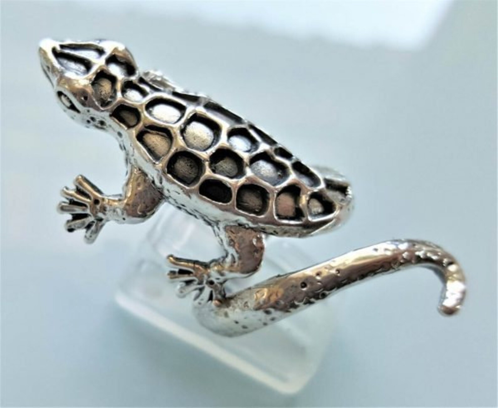 Lizard Ring STERLING SILVER 925 Spotted Gecko Lizard Handmade - Etsy
