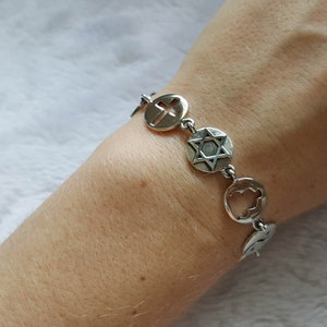 Sacred Symbols Bracelet Sterling Silver Unity CO-EXIST Yin Yang ...