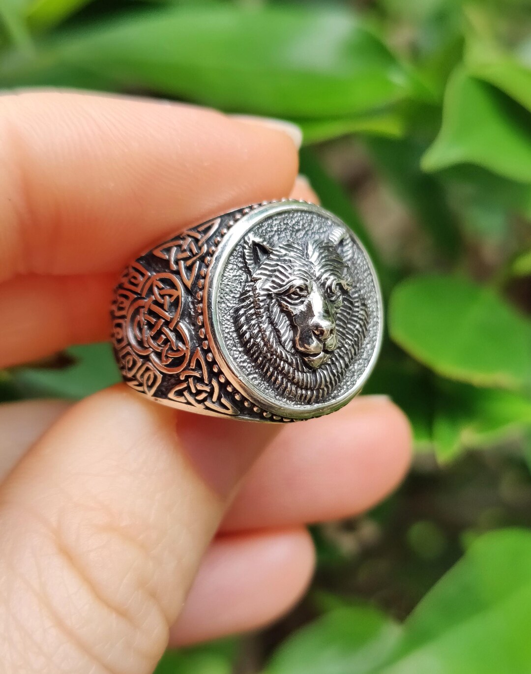 Bear Head Ring 925 STERLING SILVER Bear Paw Norse Mythology Celtic ...