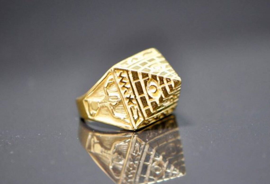 Egyptian Pyramid Ring 925 Sterling SILVER All Seeing Eye Scarab Sacred ...