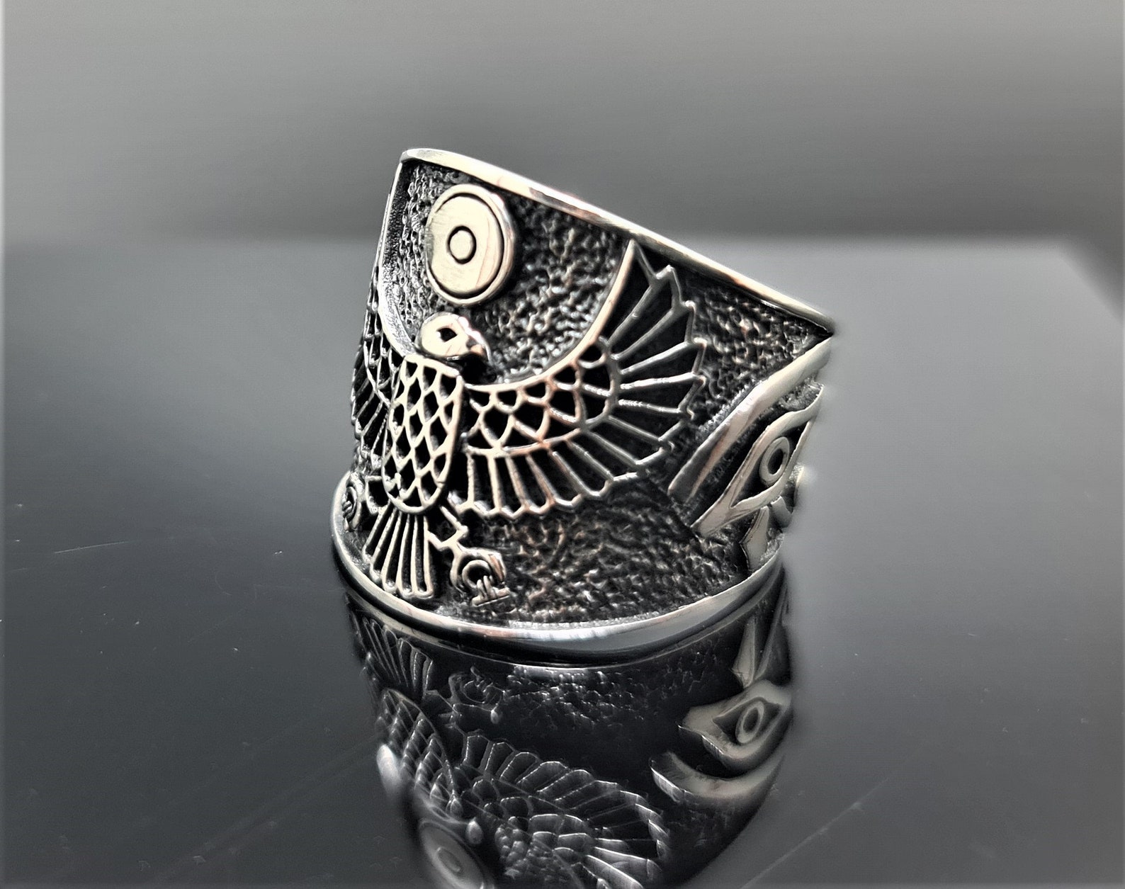 God Ra Ring STERLING SILVER 925 the Egyptian Diety Sun God Ra in the ...