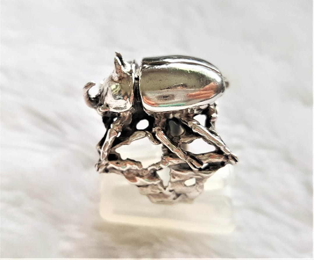 Rhinoceros Beetle Ring STERLING SILVER 925 Stag Beetle Symbol of ...