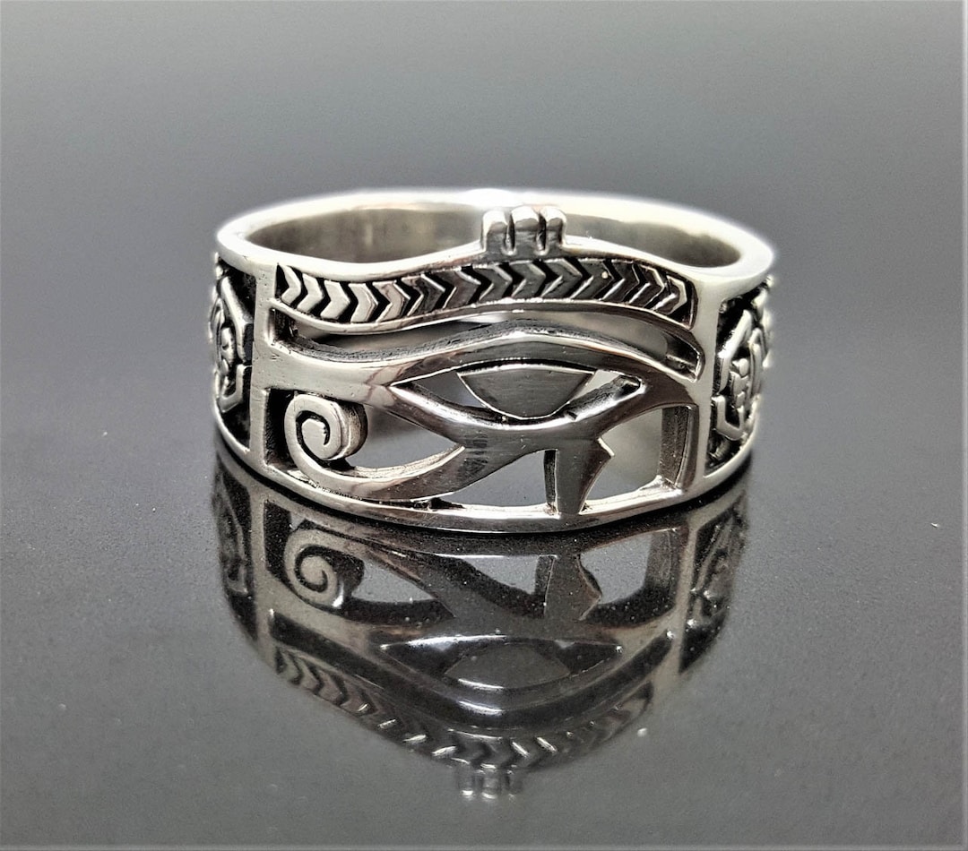 Eye of Horus Ring STERLING SILVER 925 Ancient Egyptian Symbols of Life ...
