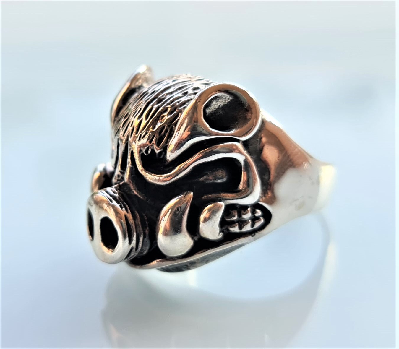 Wild Boar Ring STERLING SILVER 925 Wild Hog Animal Hogs Tusk | Etsy