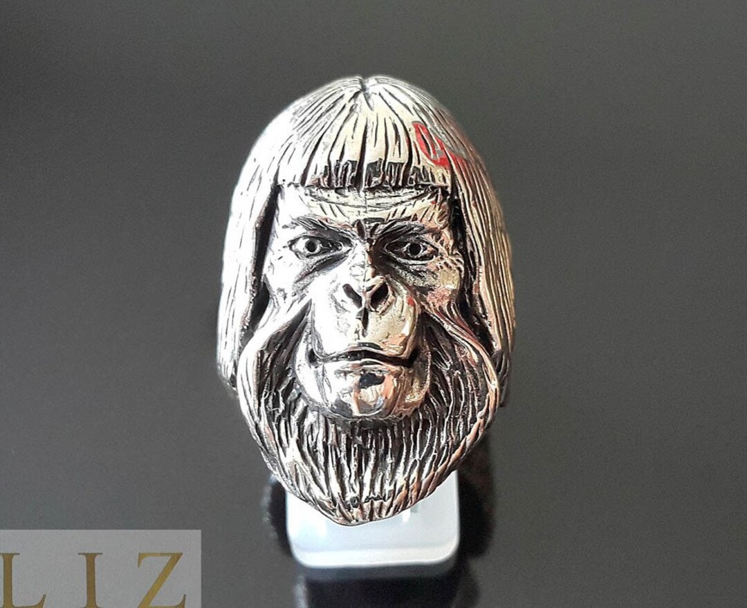 Dr. Zaius Ape Ring 925 STERLING SILVER Planet of the Apes Monkey Chimp ...