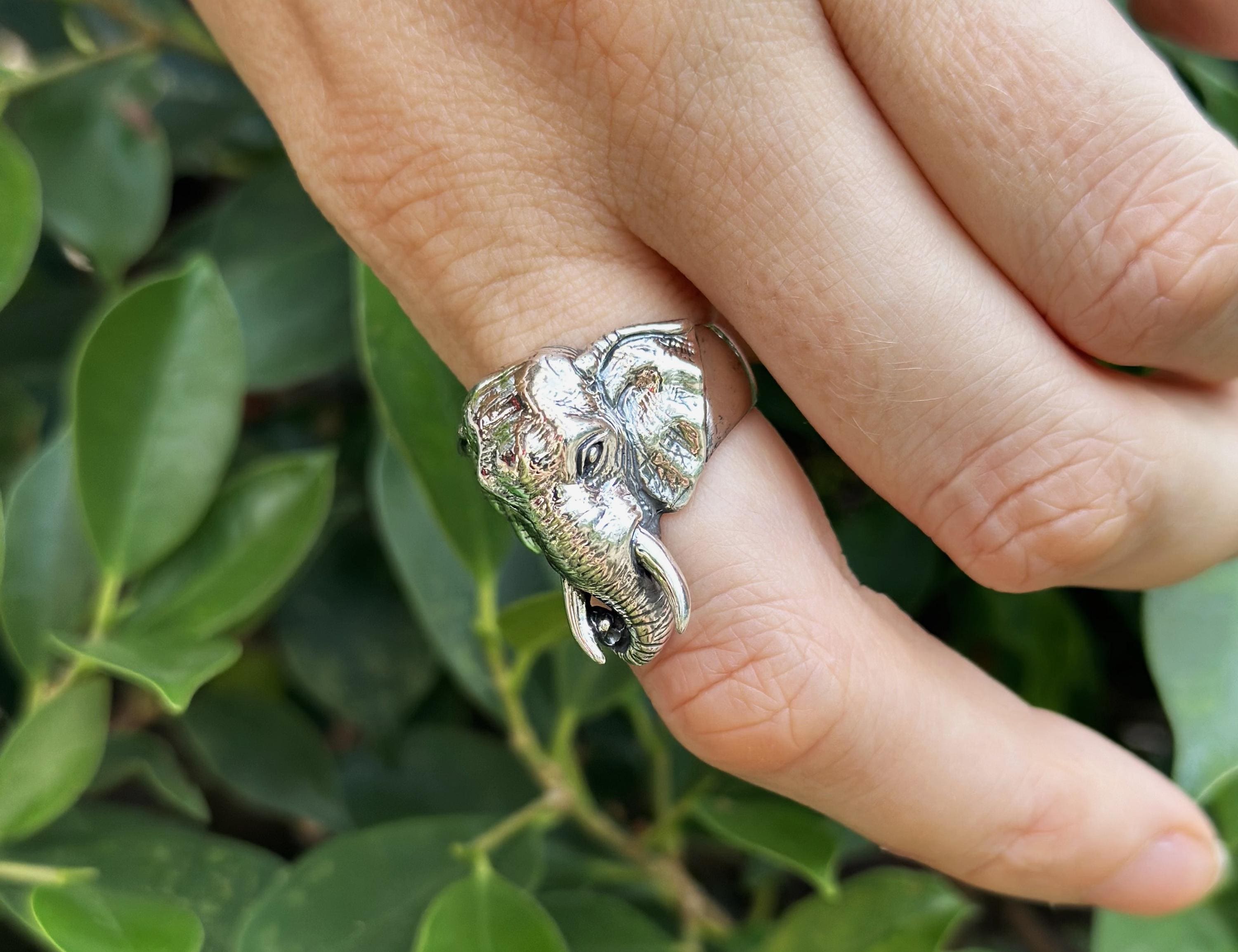 Elephant Ring STERLING SILVER 925 Big Tusks Exclusive Unique Design ...