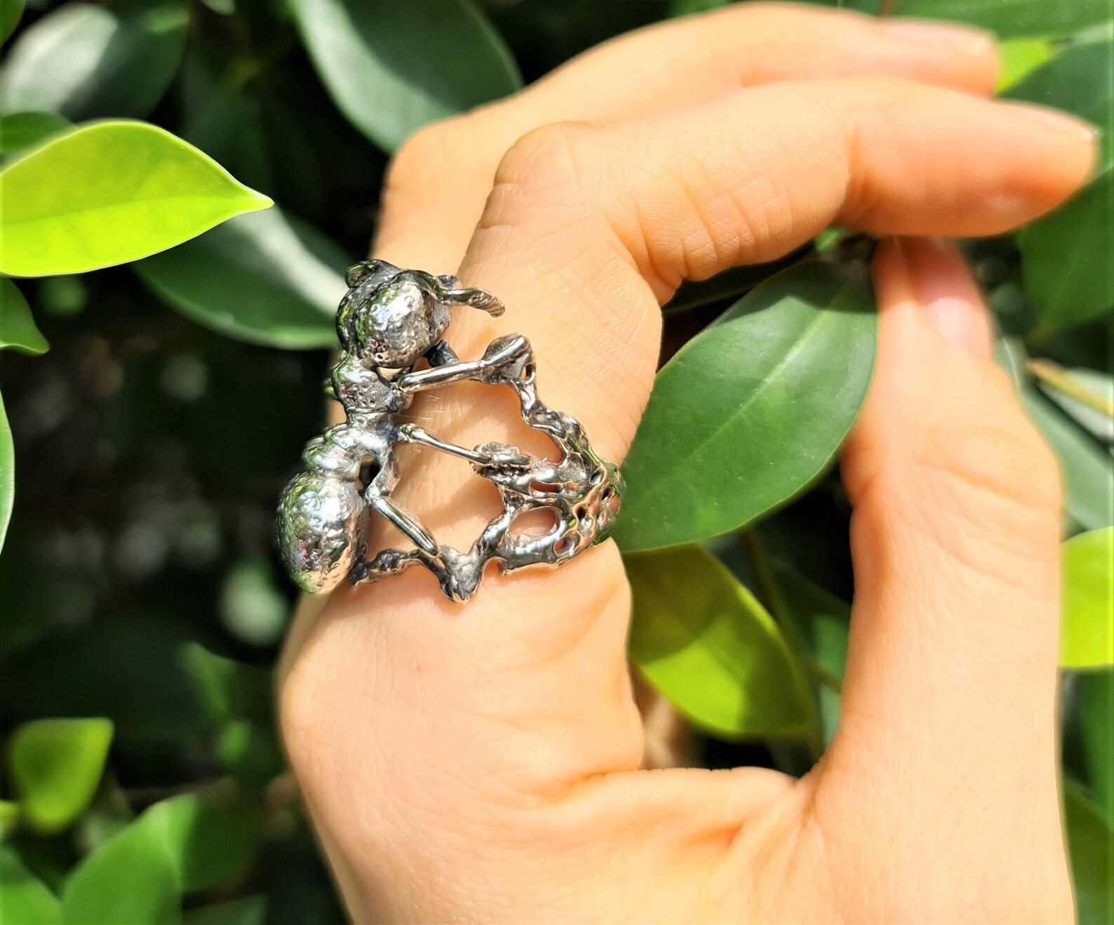 Ant Ring STERLING SILVER 925 Red Army Ant Insect Ring | Etsy
