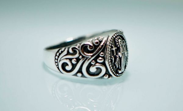 Mother Mary Ring 925 STERLING SILVER Holy Mary Crosses Signet | Etsy