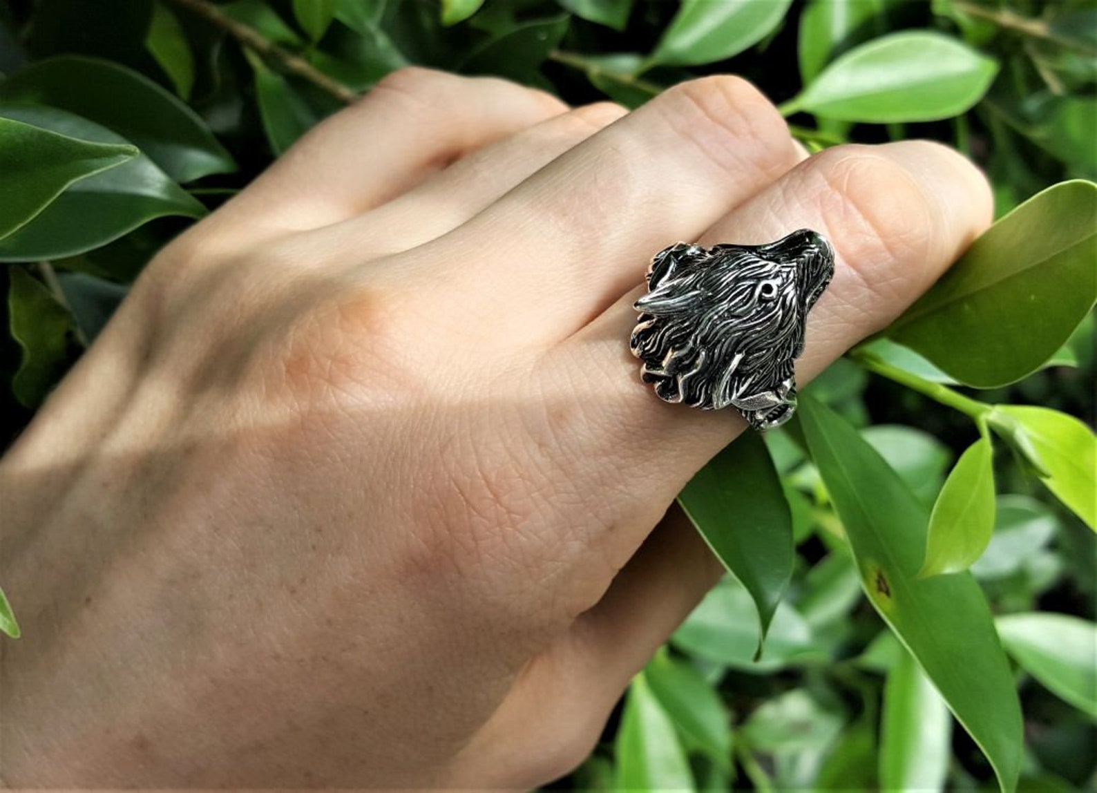 Wolf Ring STERLING SILVER 925 Totem Animal Talisman Amulet - Etsy