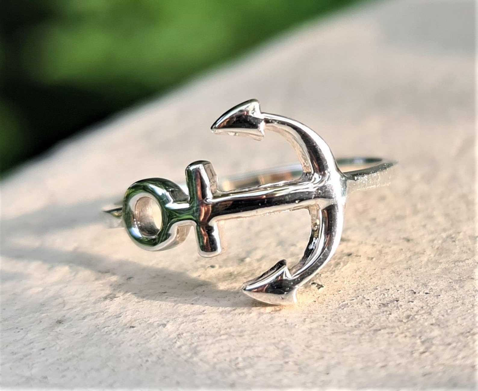 ANCHOR Ring STERLING SILVER 925 Nautical Mariners Anchor Cross | Etsy