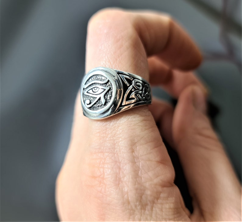 Eye of Horus Ring STERLING SILVER 925 Ancient Egyptian Symbol - Etsy
