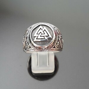 Valknut Ring STERLING SILVER 925 Viking Runic Odin Sacred Symbols ...