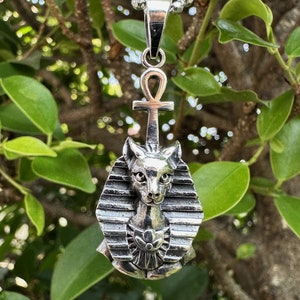 BASTET Goddess of Egypt Pendant 925 Sterling Silver Egyptian Cat Deity ...