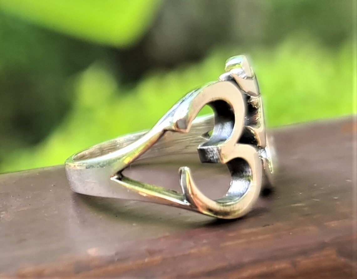 Om Ring 925 STERLING SILVER 925 AUM Ohm Hindu Yoga Om Mantra | Etsy
