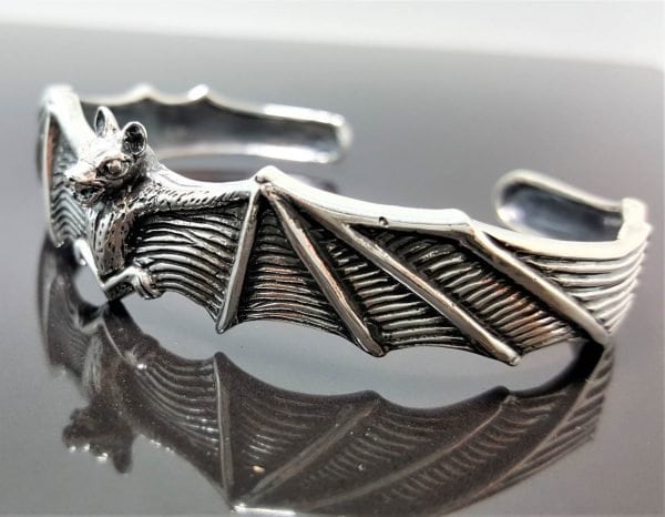 Bat Bracelet 925 Sterling Silver Bat Cuff Vampire Goth Rock - Etsy