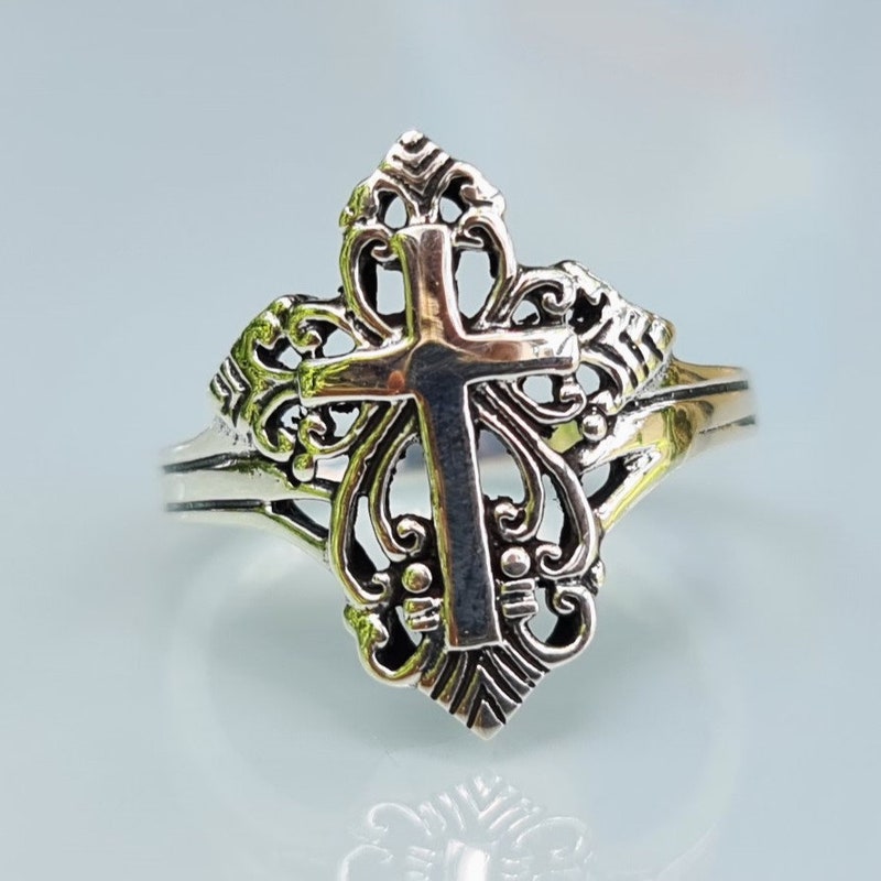 Christian Cross Ring - Etsy