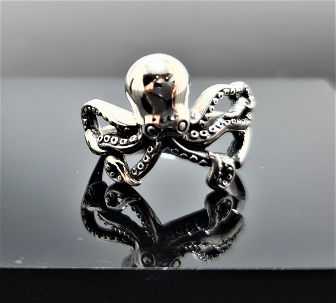Octopus Ring 925 Sterling Silver OCTOPUS Ocean Sea Animal Good Luck ...
