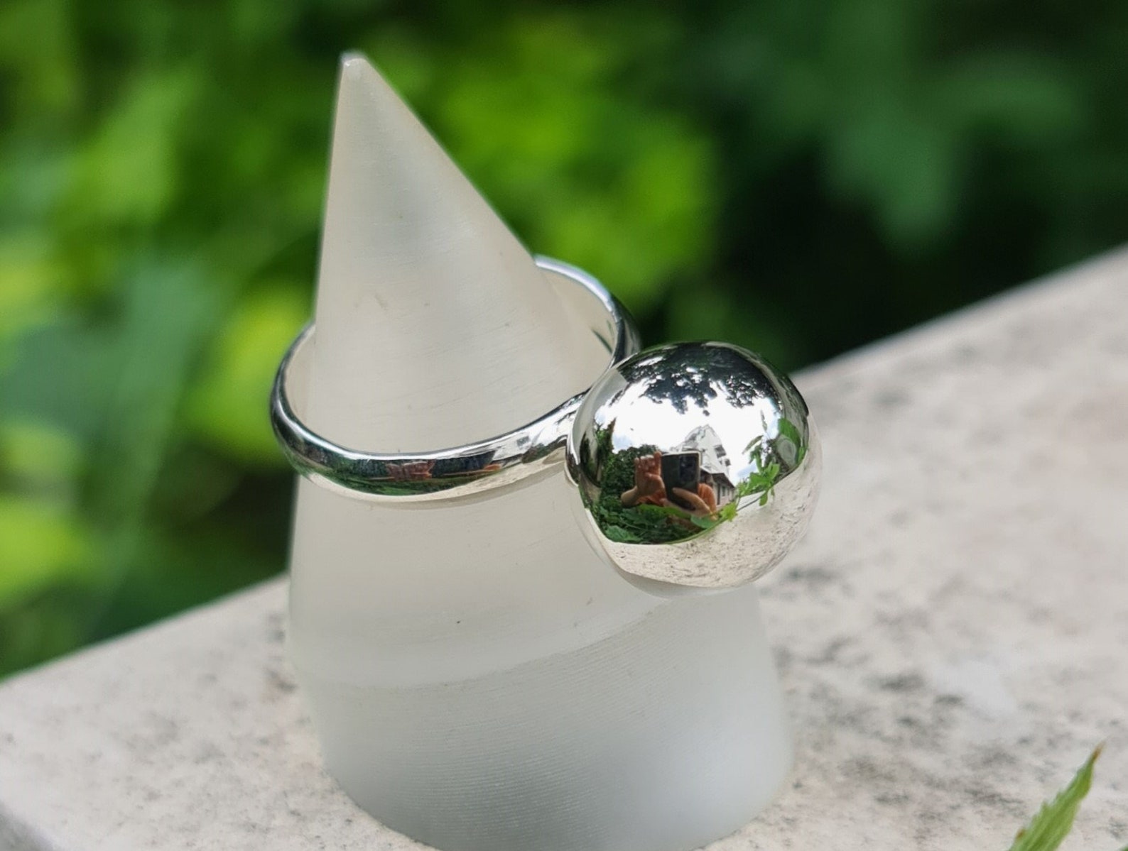 Ball Ring 925 Sterling Silver 925 Sphere Ring Stylish Minimalist ...