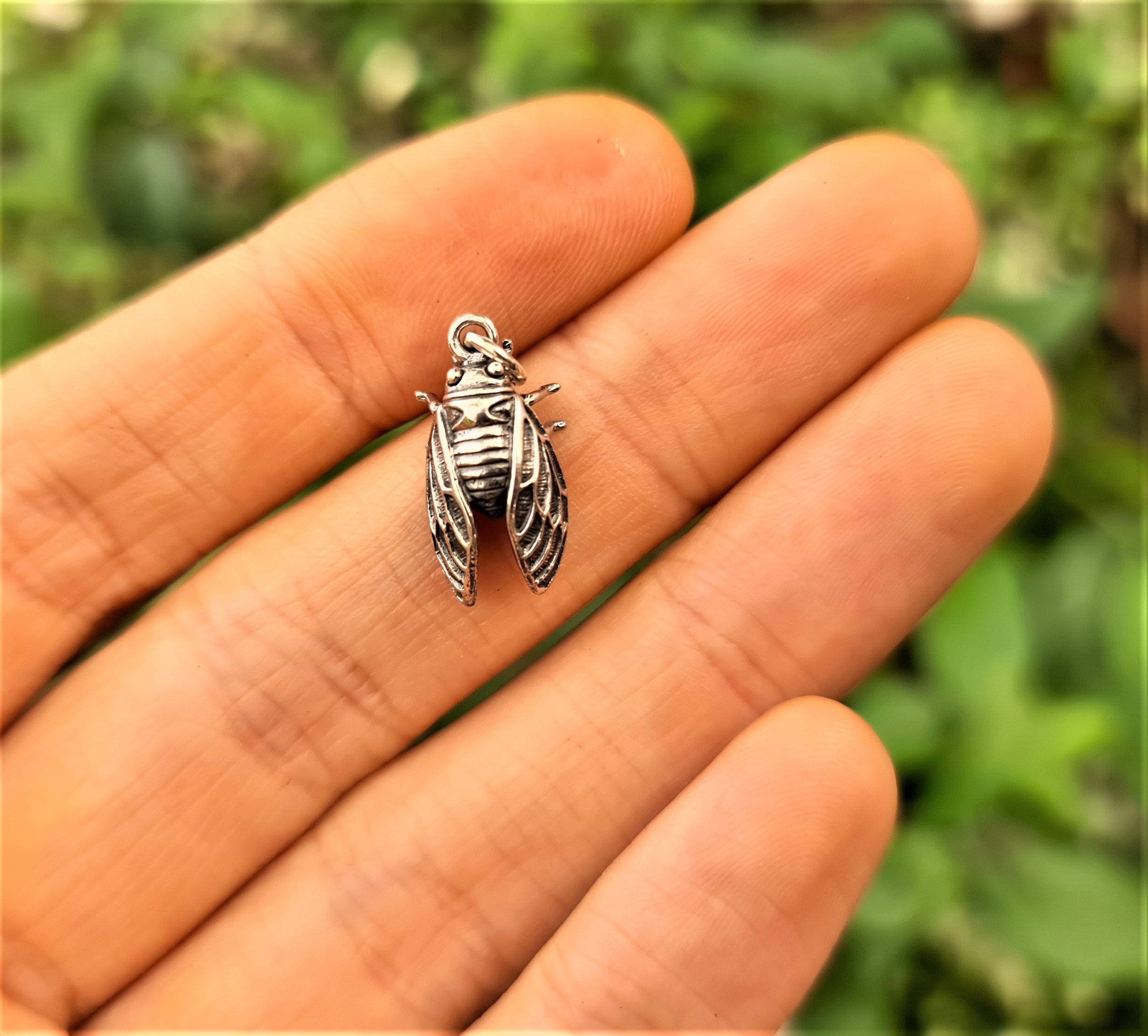 Cicada Pendant 925 Sterling Silver Flying Bug Insect Jewelry - Etsy UK