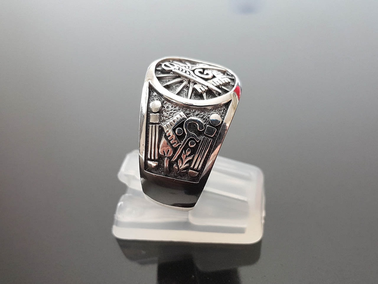 Masonic Ring 925 Sterling Silver MASTER MASON Symbols G Letter - Etsy