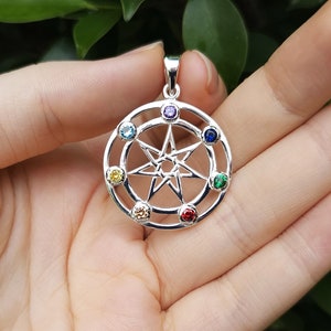 Heptagram Pendant STERLING SILVER 925 Elven Star Faery Star Seven ...