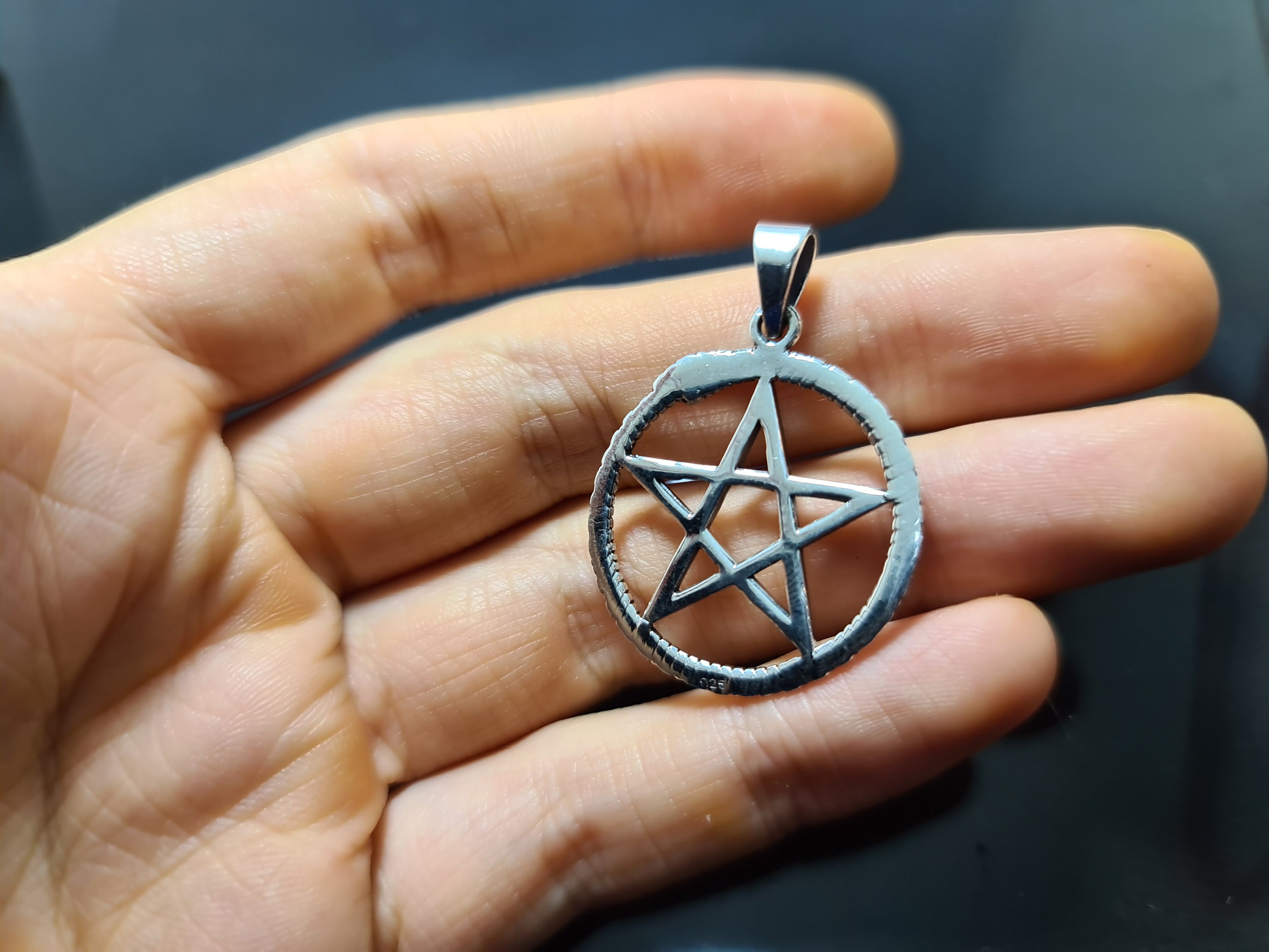 Ouroboros Pentacle Pendant 925 Sterling Silver Pentagram Star Snake ...