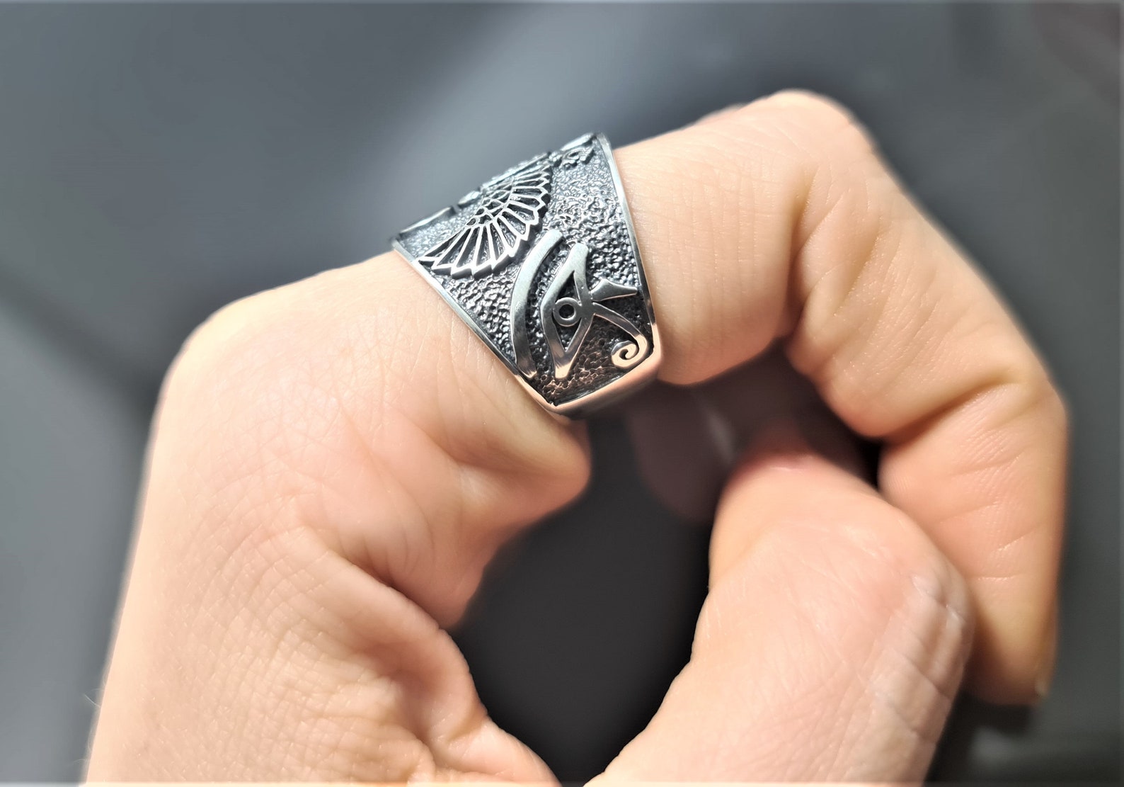 God Ra Ring STERLING SILVER 925 the Egyptian Diety Sun God Ra in the ...