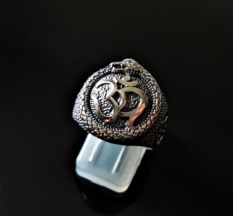Om Ouroboros Ring 925 STERLING SILVER 925 AUM Om Talisman Protective ...