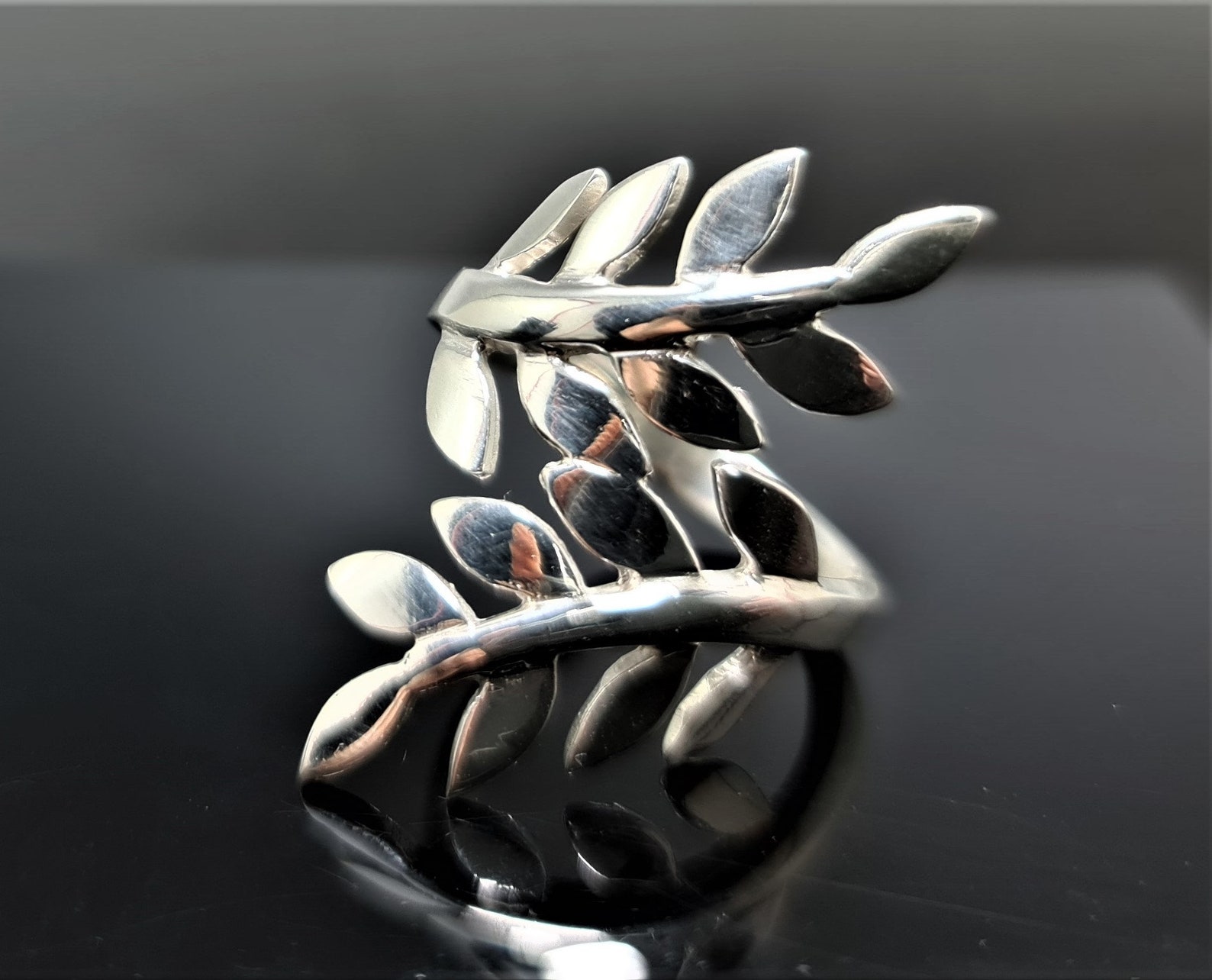 Branch Ring STERLING SILVER 925 Leaves Olive Tree Branch | Etsy