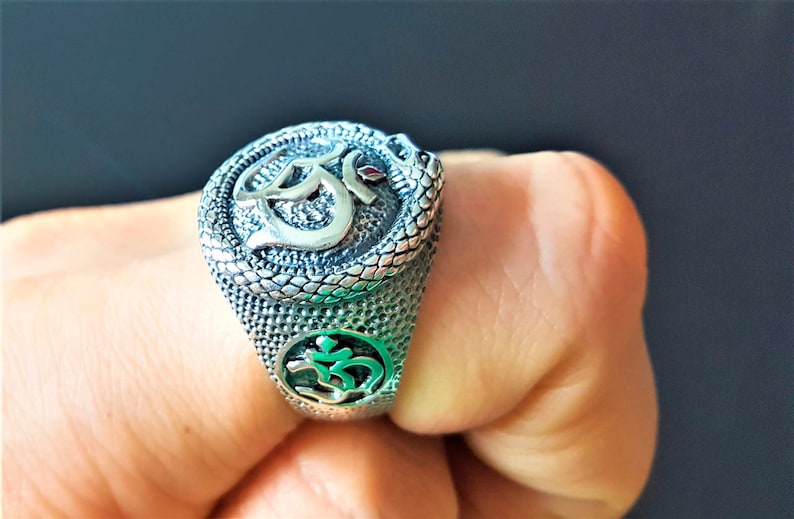 Om Ouroboros Ring 925 STERLING SILVER 925 AUM Om Talisman - Etsy