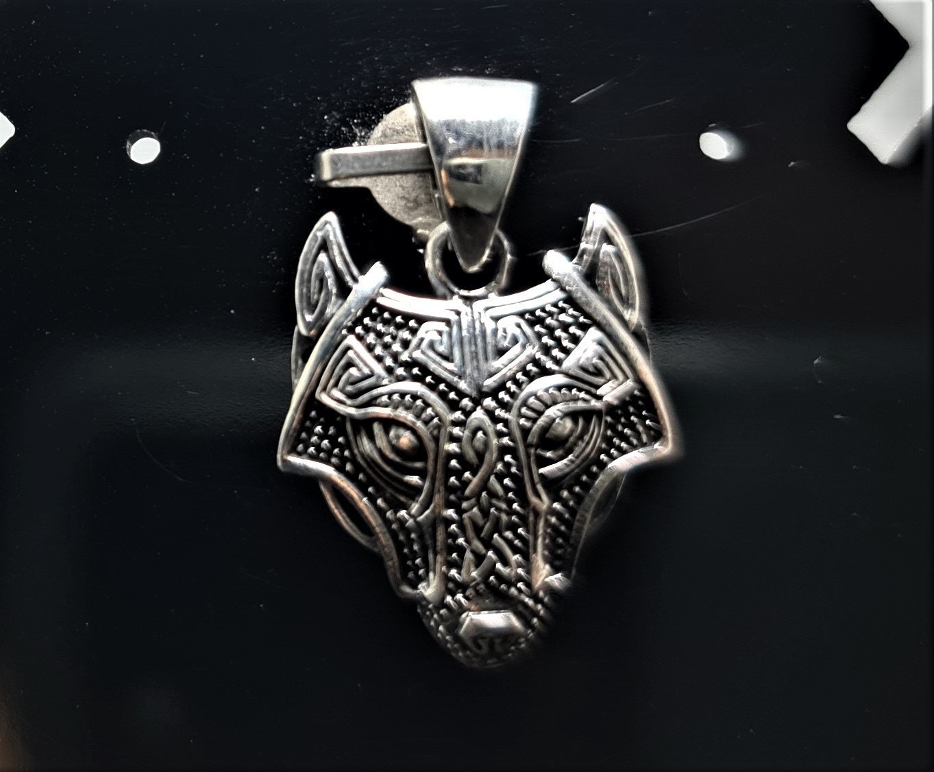 Fenrir Wolf Pendant STERLING SILVER 925 Celtic Amulet Viking Sacred ...
