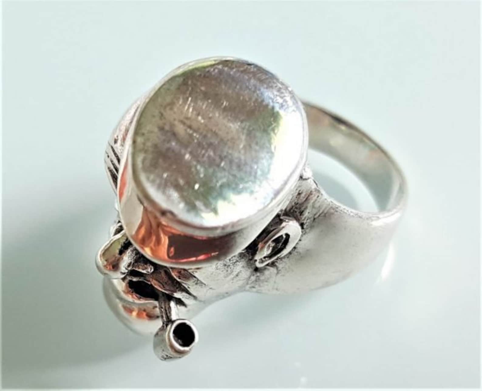 Popeye Ring Sterling Silver 925 Sailor Ring Muscles Cartoon Movable ...