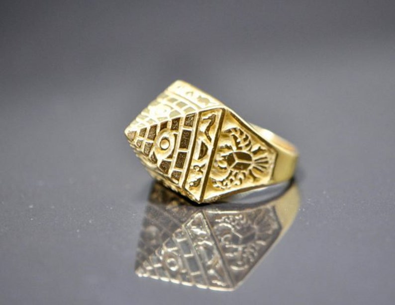 Egyptian Pyramid Ring 925 Sterling SILVER All Seeing Eye Scarab Sacred ...