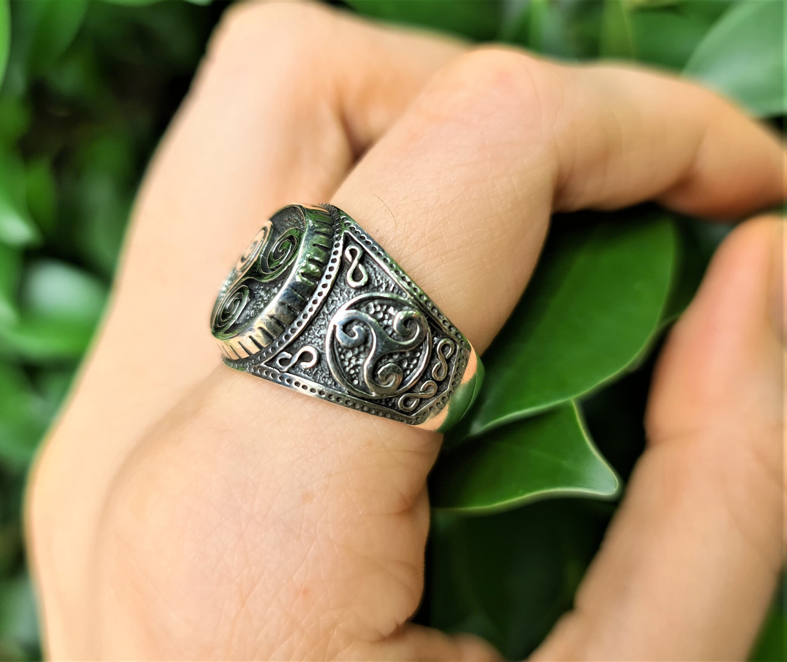 Triskelion Ring STERLING SILVER 925 Triskele Trinity Infinity | Etsy