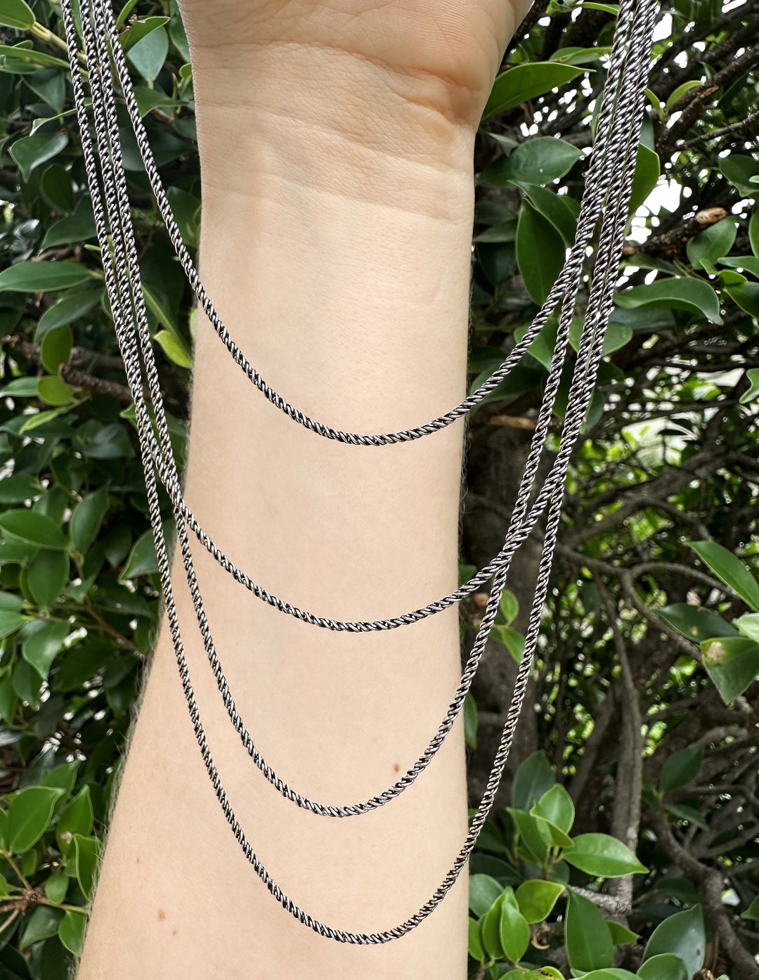 Chain Necklace 925 STERLING SILVER Chain 18-24 Inches Rope Chain ...