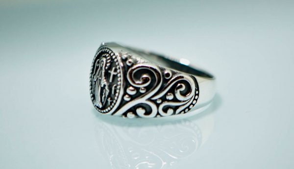 Mother Mary Ring 925 STERLING SILVER Holy Mary Crosses Signet | Etsy