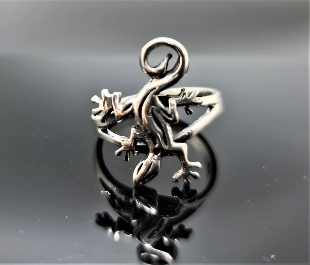 Lizard Ring STERLING SILVER 925 Gecko Salamander Chameleon Lizard ...