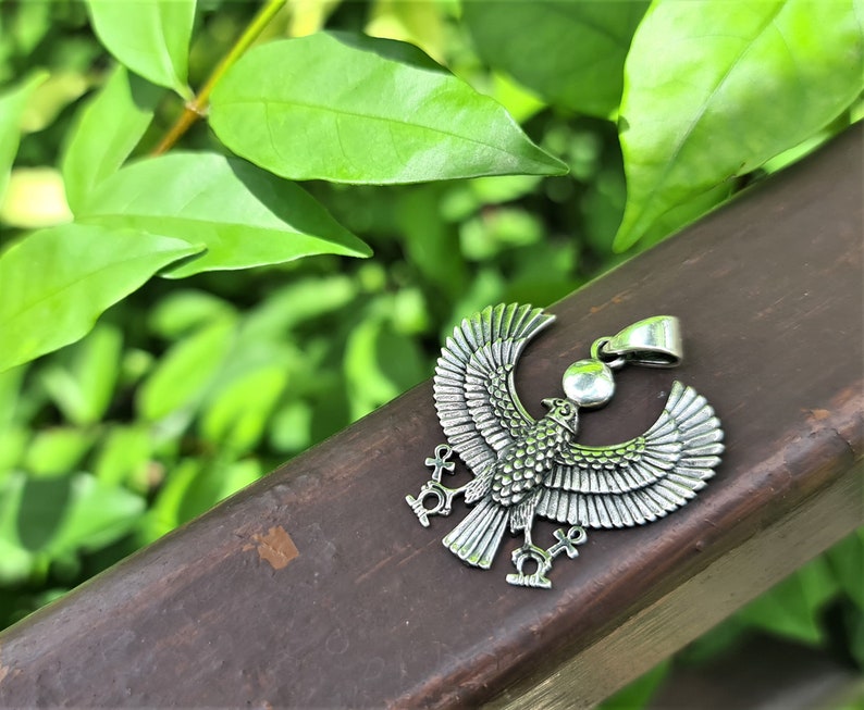 Sun God Ra Falcon Pendant STERLING SILVER Creator Falcon With - Etsy