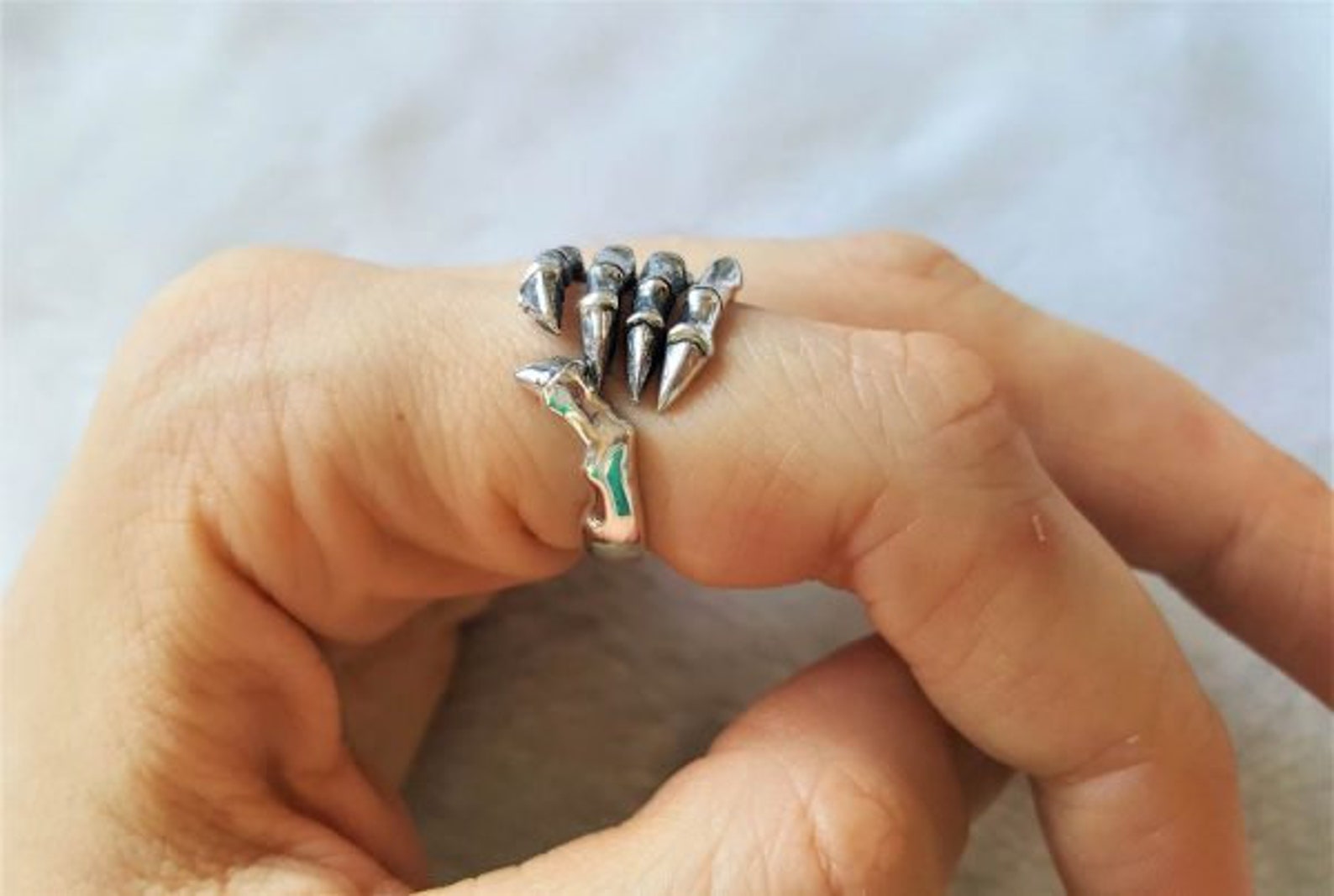 Skeleton Hand Ring 925 Sterling Silver Skull Punk Goth Rock - Etsy