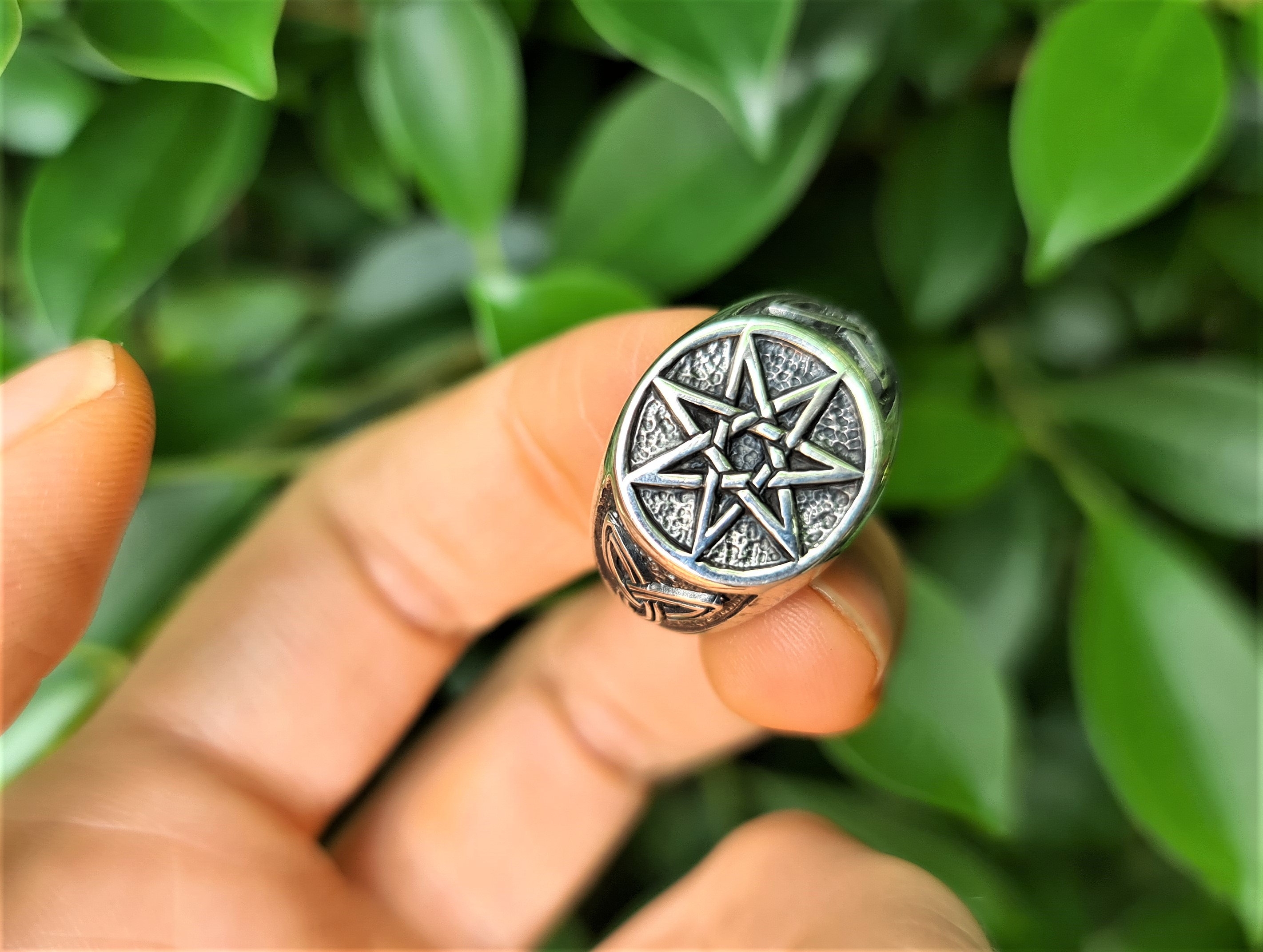 Heptagram Ring STERLING SILVER 925 Elven Star Faery Star Seven - Etsy